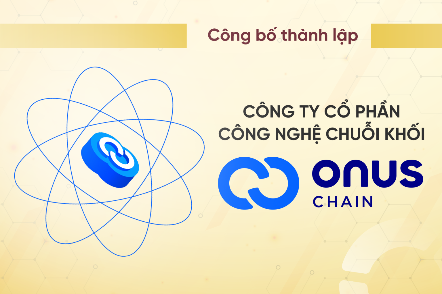 LAUNCH OF ONUSCHAIN BLOCKCHAIN TECHNOLOGY JOINT STOCK COMPANY: ACCOMPANYING THE DEVELOPMENT OF ...